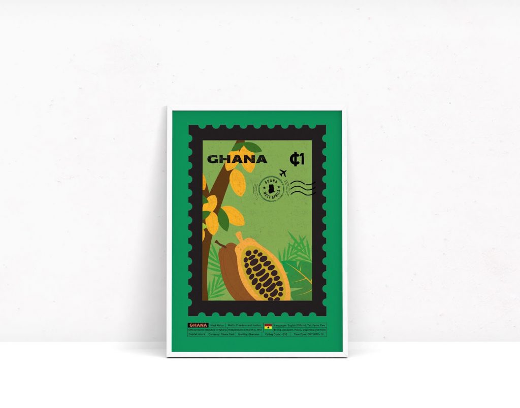 Ghana Postal Stamp Print Collection / peopleofdesign